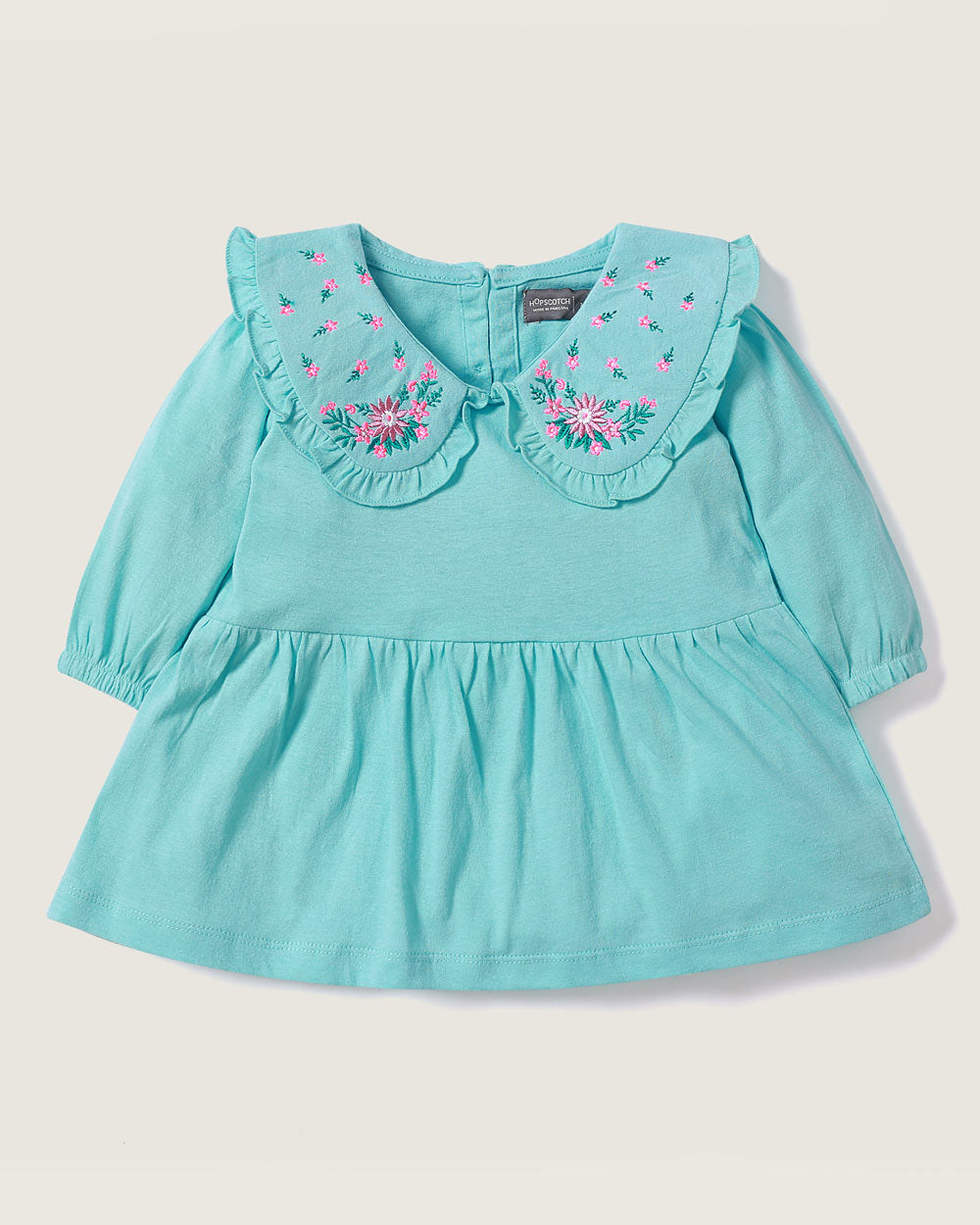 Embroidered Aqua Blue Top – Hopfair.pk