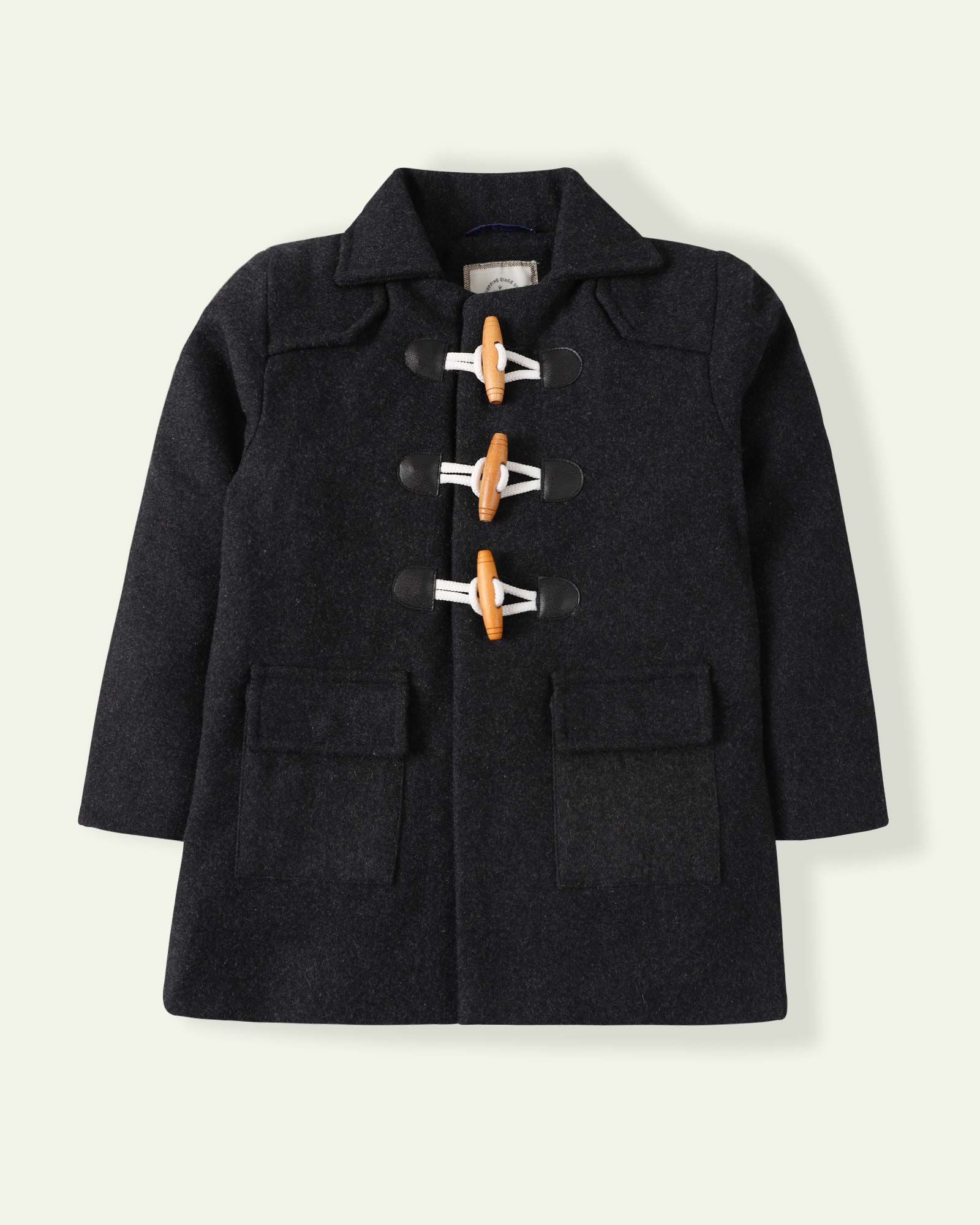 Black Toggle Buttons Coat – Hopfair.pk