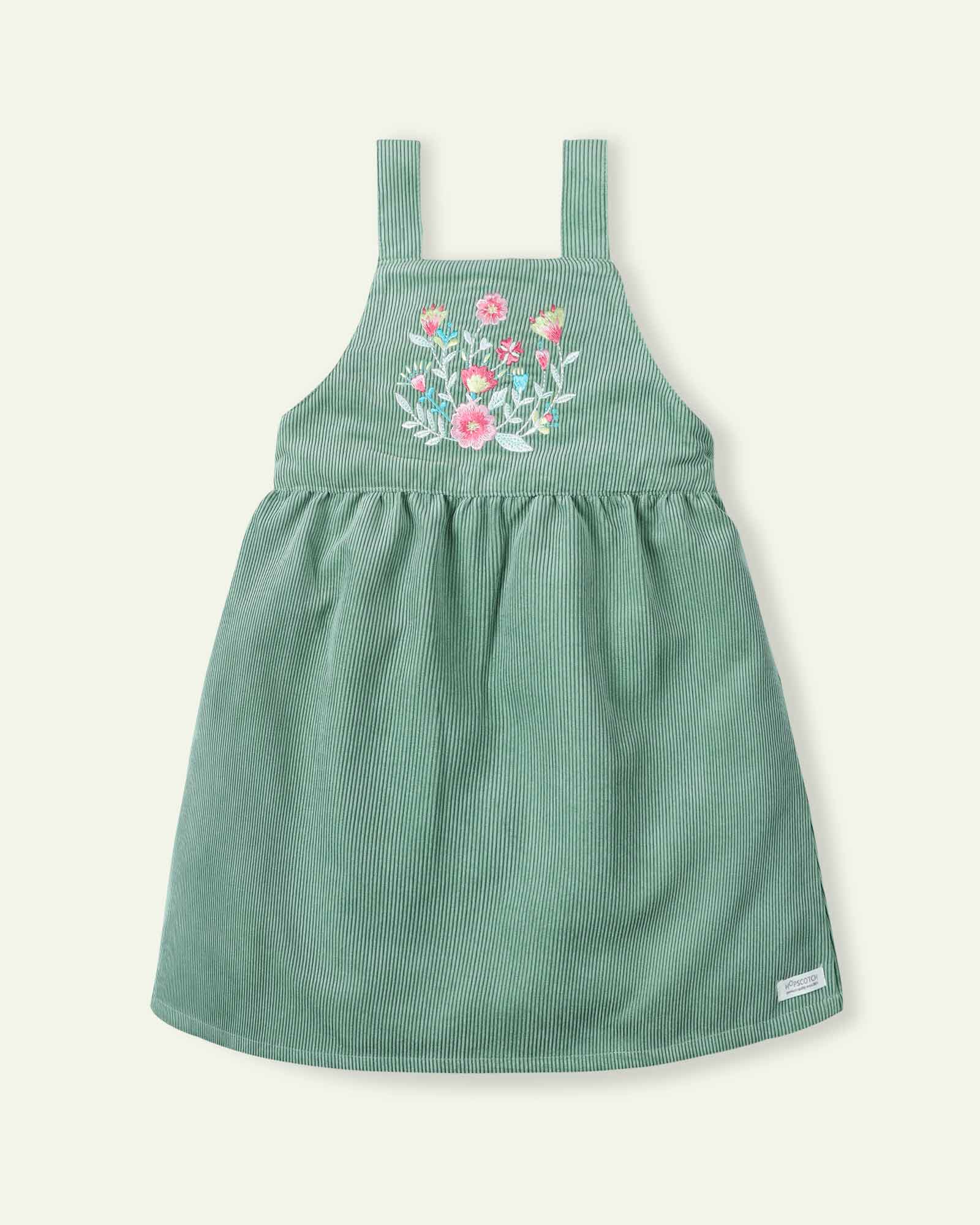 Green Pinafore Dress – Hopfair.pk
