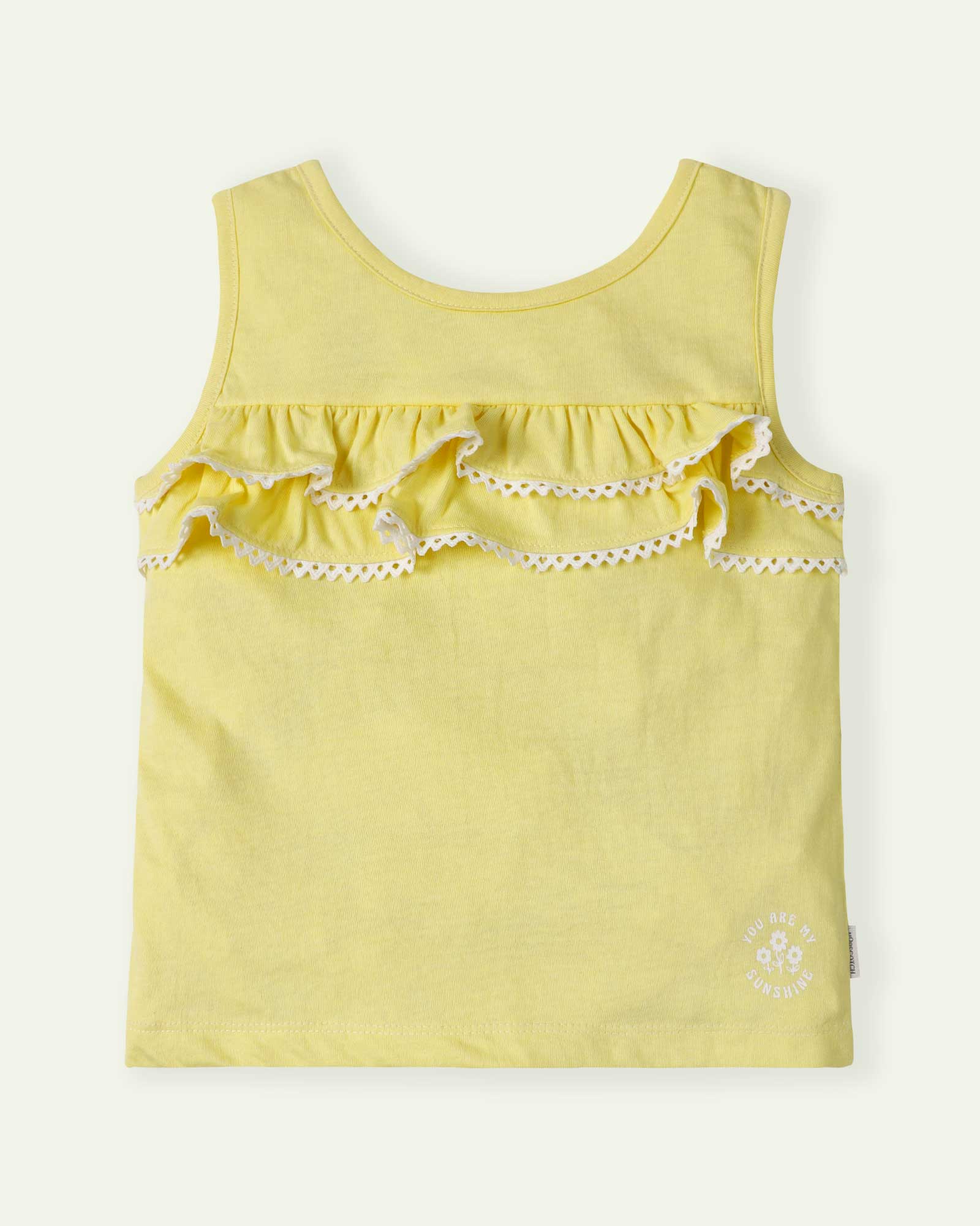 Yellow Frilled Tank Top – Hopfair.pk